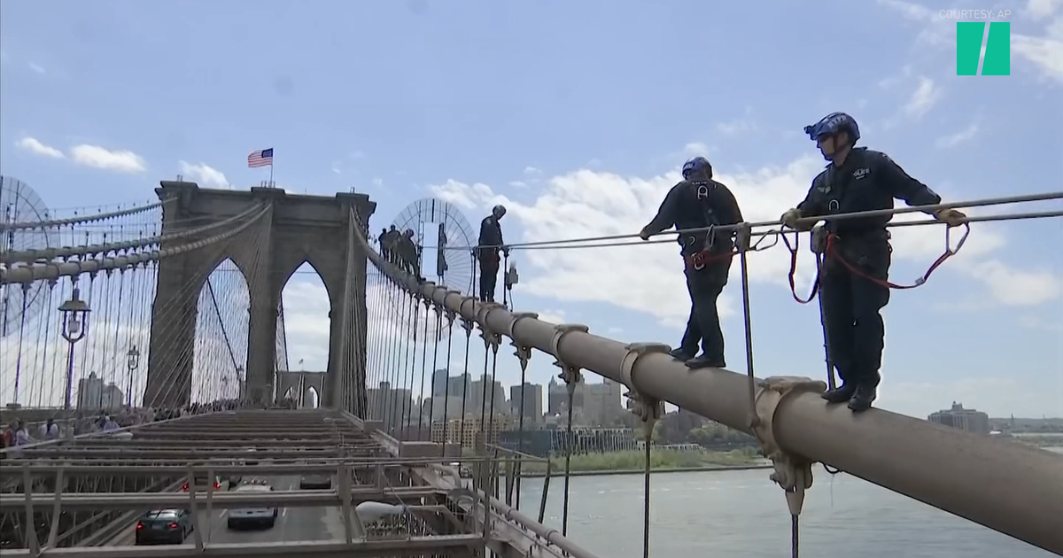NYPD’s Elite Train Atop The Brooklyn Bridge | HuffPost Videos