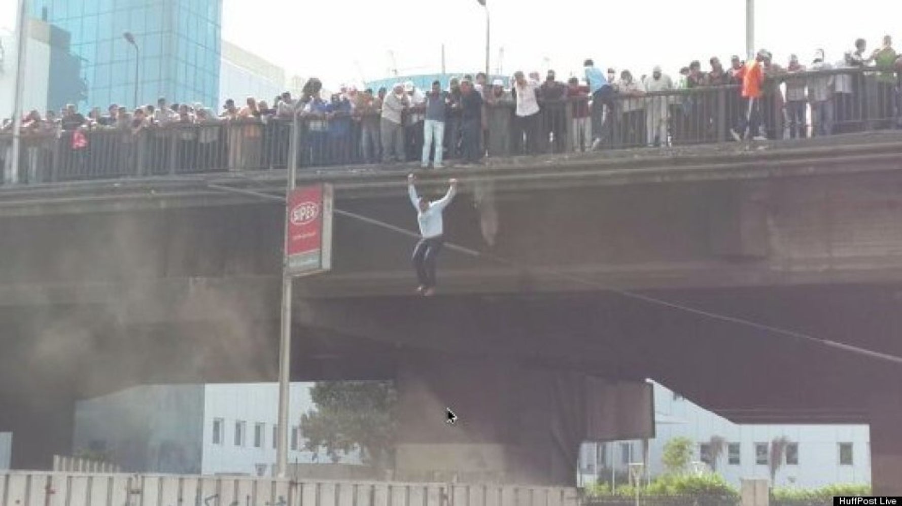 WATCH: People Jumping, Falling Off Cairo Bridge To Escape Gunfire ...