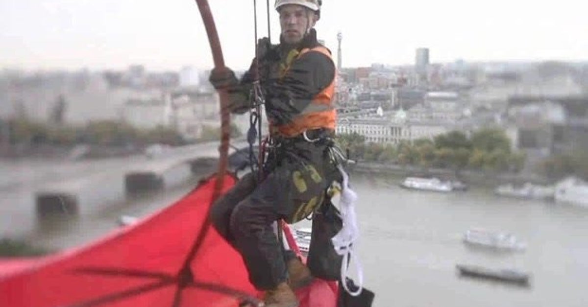 World’s Largest Bra On ITV Tower In London | HuffPost Videos