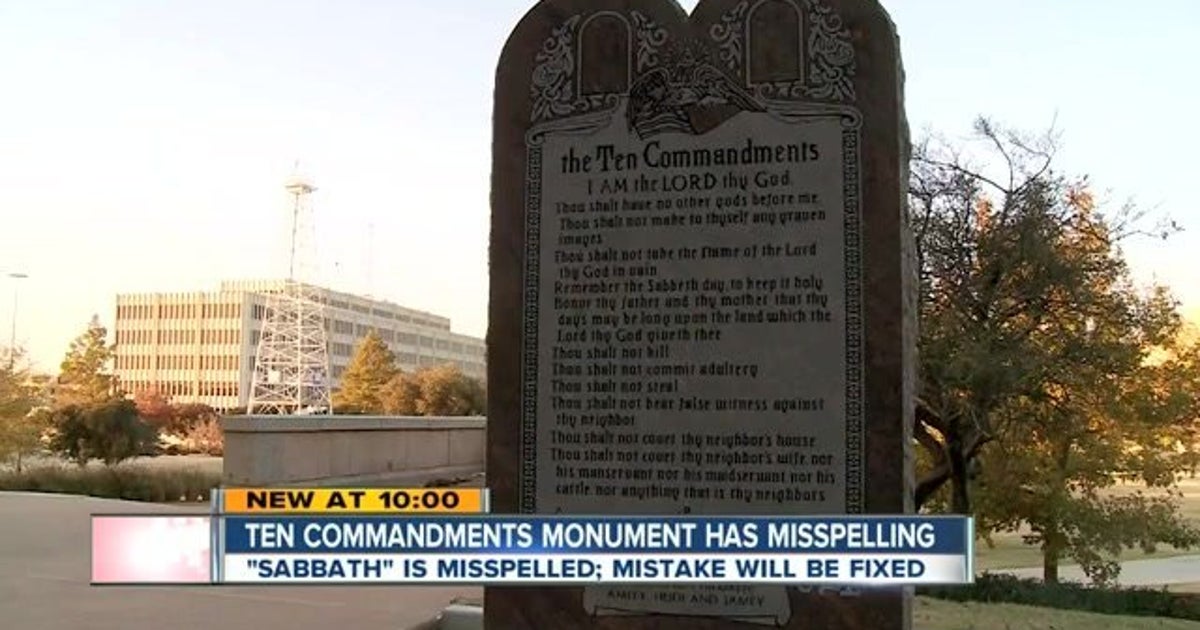 Oklahoma's New Ten Commandments Monument Contains Misspelling ...