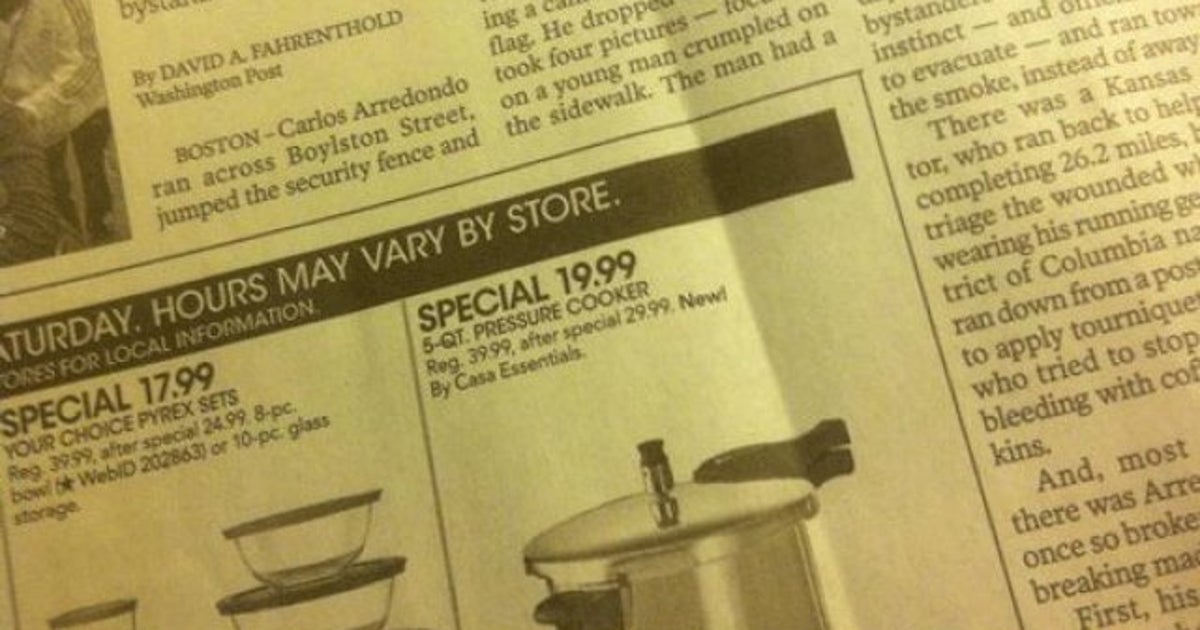 Pressure Cooker Ad Appears Next To Boston Bombing Story | HuffPost Videos