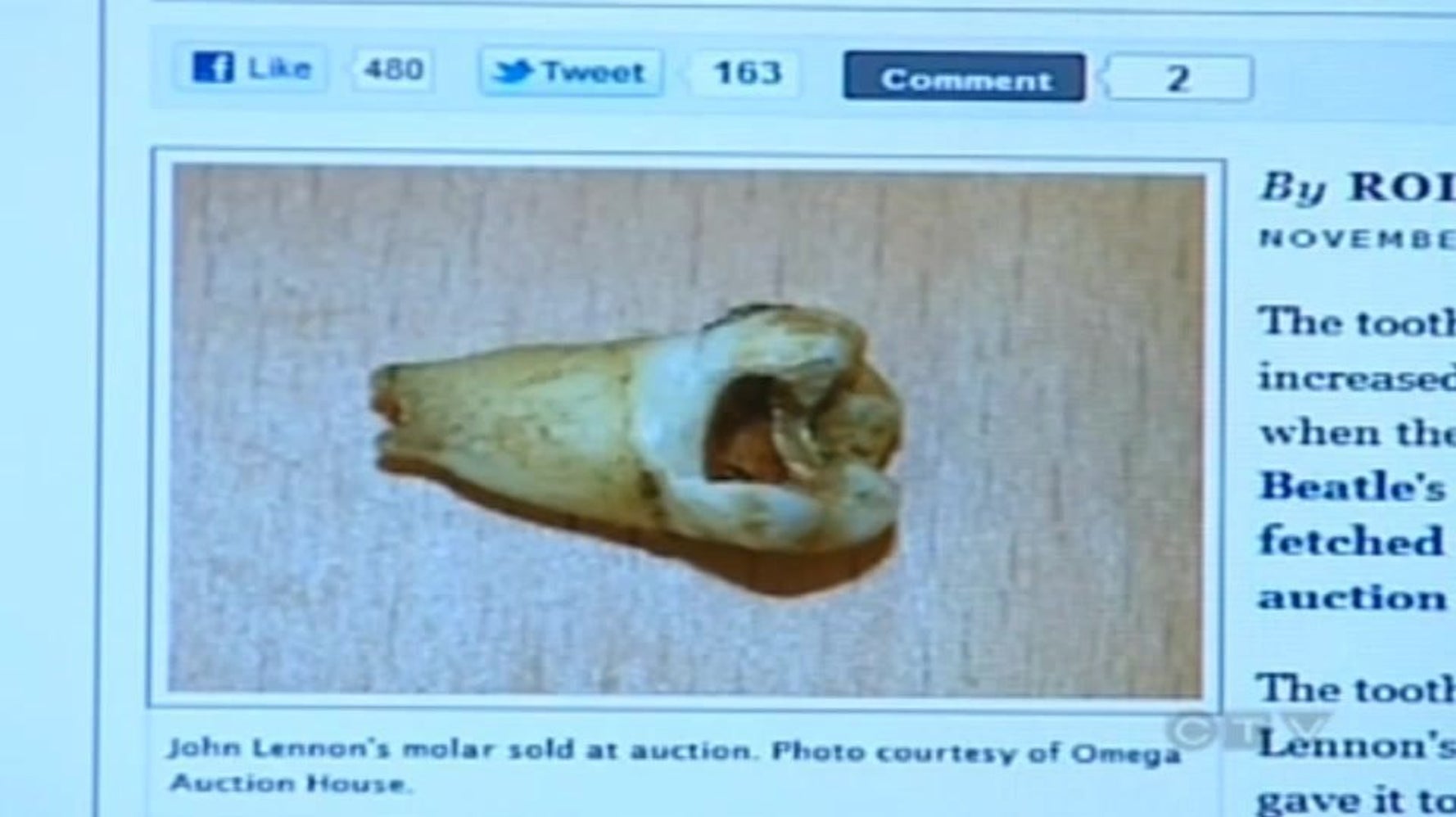Dentist Buys John Lennon's Tooth For $31,000 | HuffPost Videos