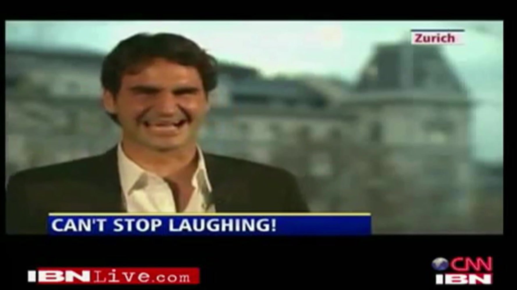 Roger Federer's On Air Laughing Fit | HuffPost Videos
