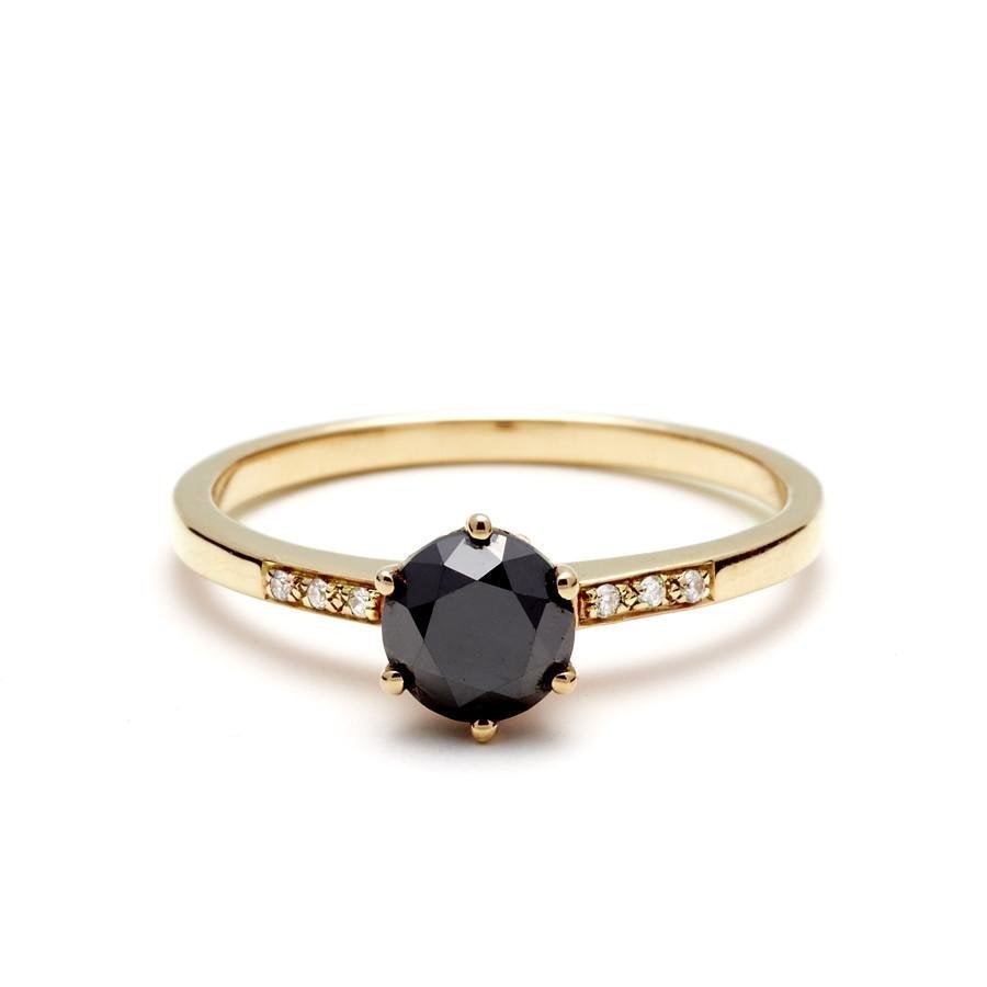 17 Black Engagement Rings For Brides Who Make Their Own Rules ...
