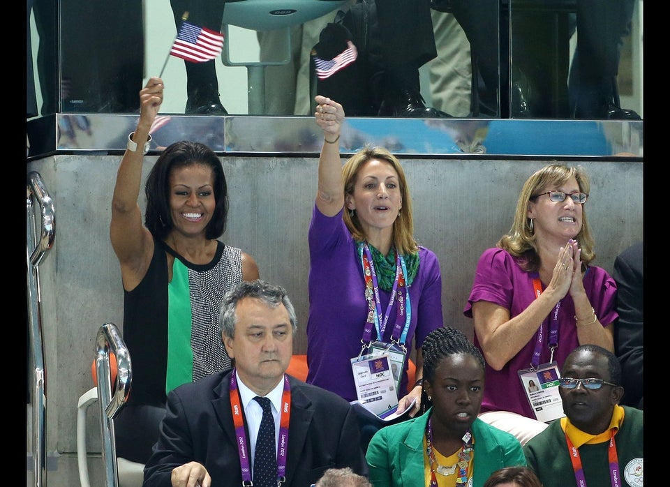 Michelle Obama, Ann Romney & Royals Cheer On Swim Teams During 2012 ...