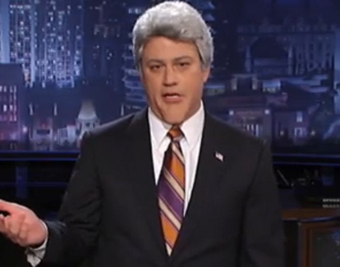 Jimmy Kimmel Does Leno Abc Host Goes After Jay For Bumping Conan Video Huffpost Entertainment