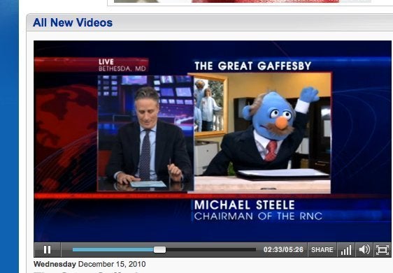 Stewart Interviews Puppet Michael Steele On His Seeking Re-Election ...