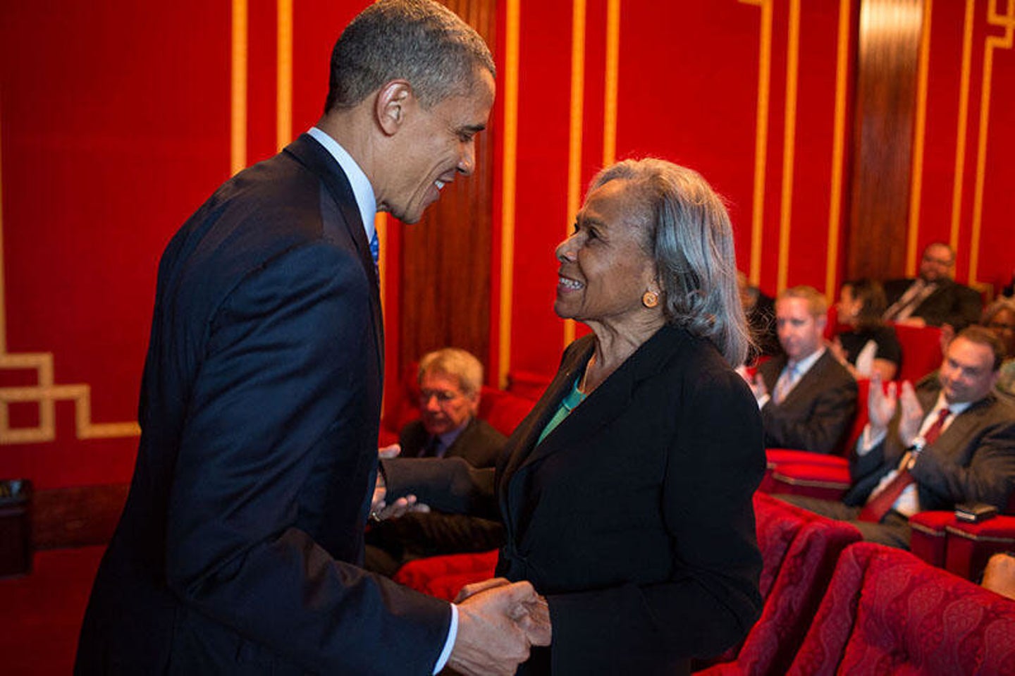 Barack Obama, Jackie Robinson's Widow, Rachel Robinson At Screening Of ...