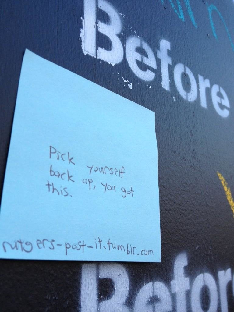 Anonymous Post-It Notes Cover Rutgers University With Inspirational ...