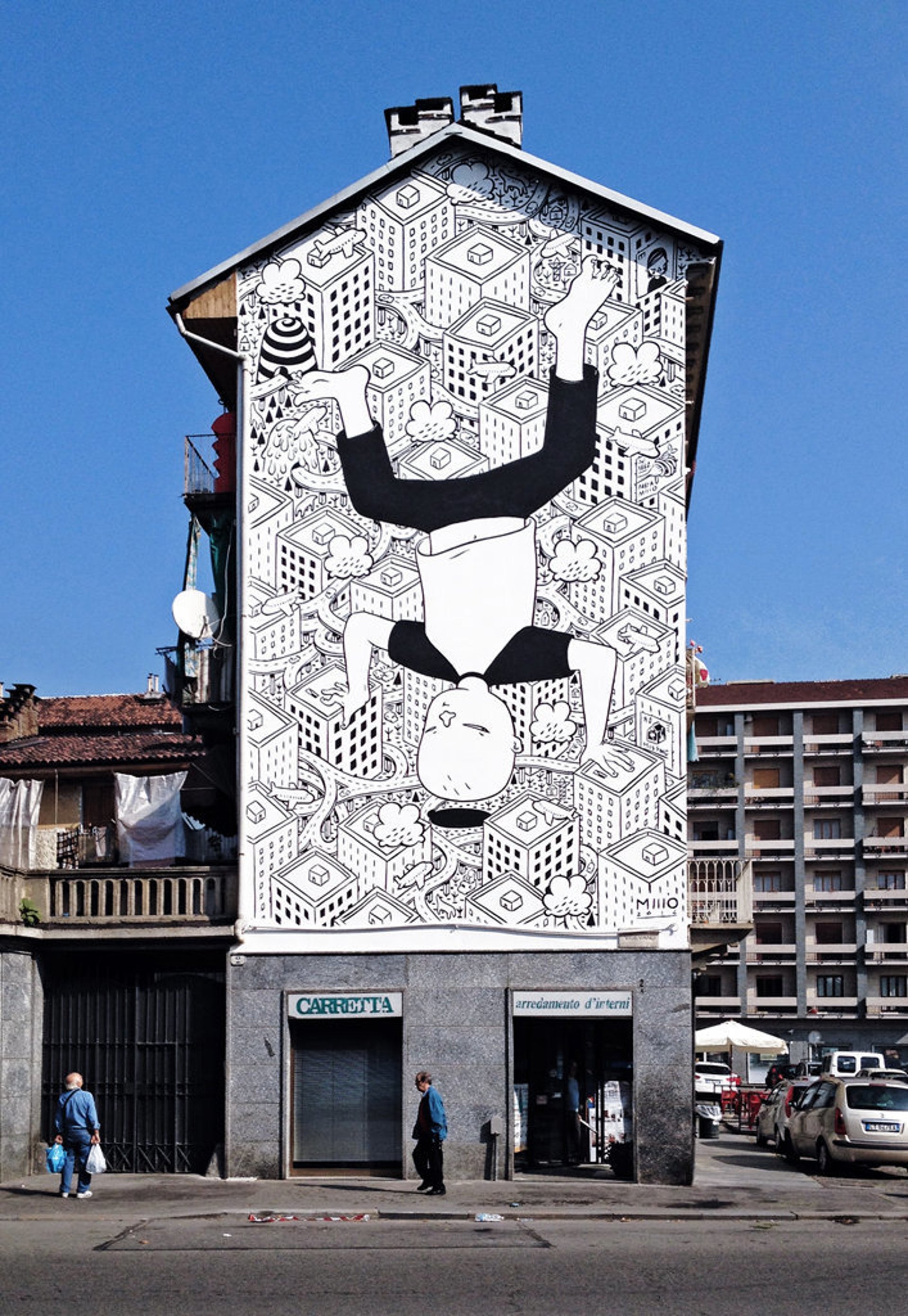 Meet Millo, The Street Artist Who Paints Massive Monochromatic Murals ...