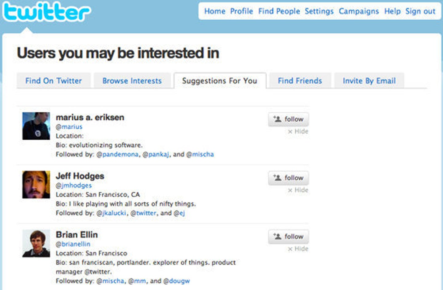 Twitter's 'Suggestions For You' Recommends People You Should Follow ...