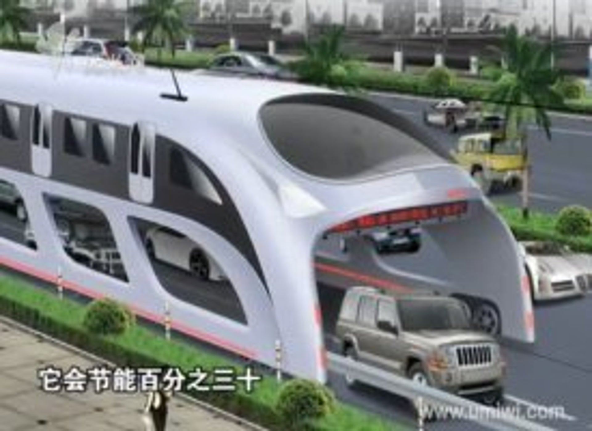 3D Express Coach (PICTURES): China Plans Huge Buses That Can DRIVE OVER ...