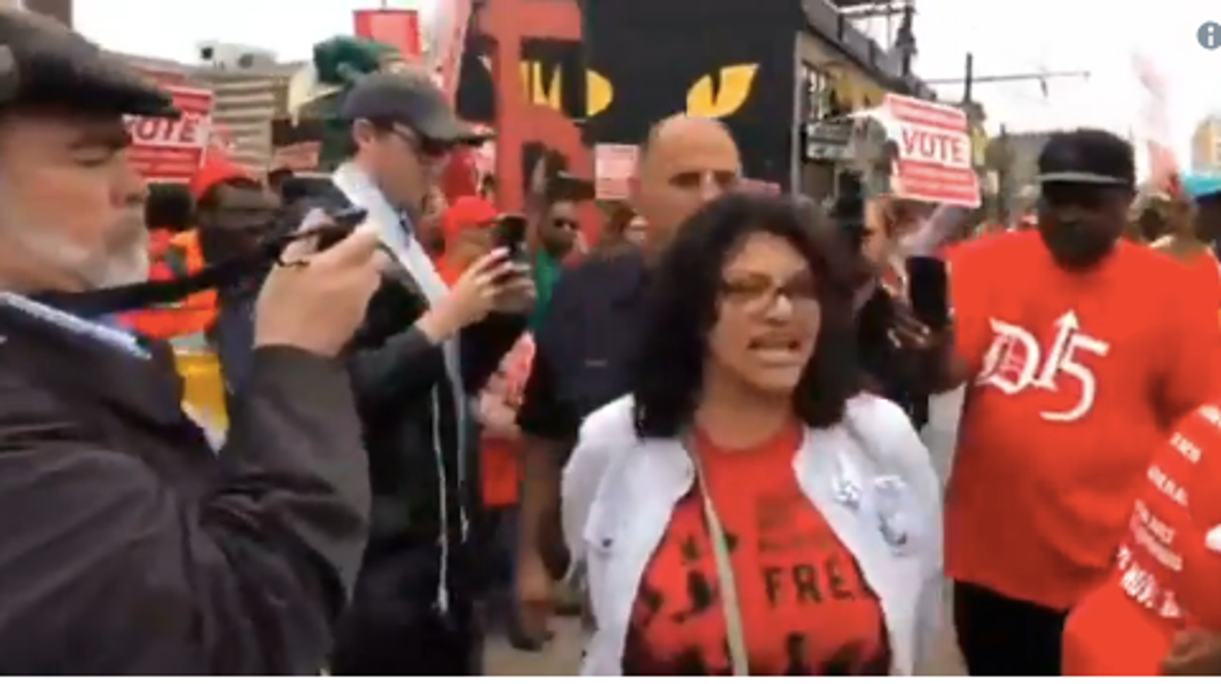 Rashida Tlaib Arrested While Participating In 'Fight For 15' Rally In ...