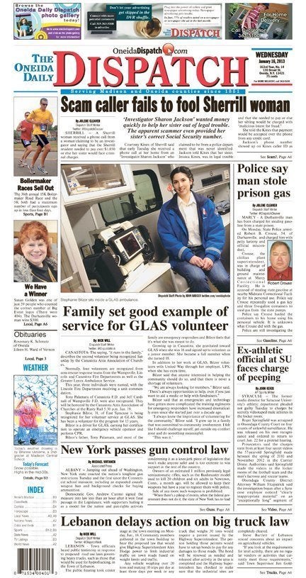 Oneida Daily Dispatch, Digital First Newspaper, To Cut Daily ...