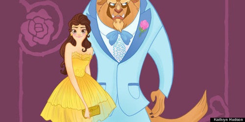 Disney Characters Prom Disney Princess Yellow Off Shoulder Chiffon
