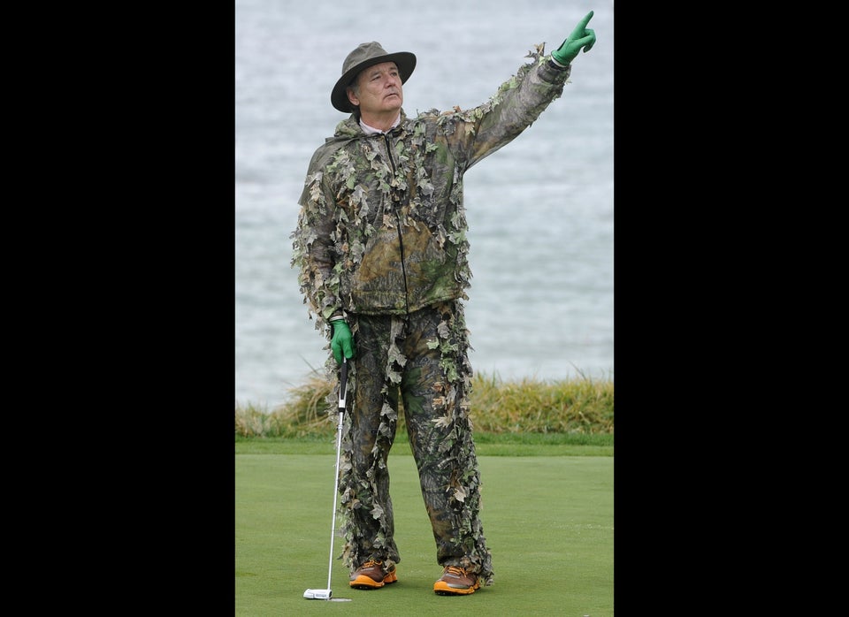 Pebble Beach: Bill Murray Wears Camouflage Suit At Golf Tournament ...