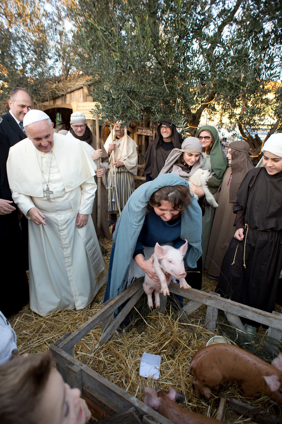 Photos Of Pope Francis And Lamb At The Nativity Scene On Epiphany Make ...