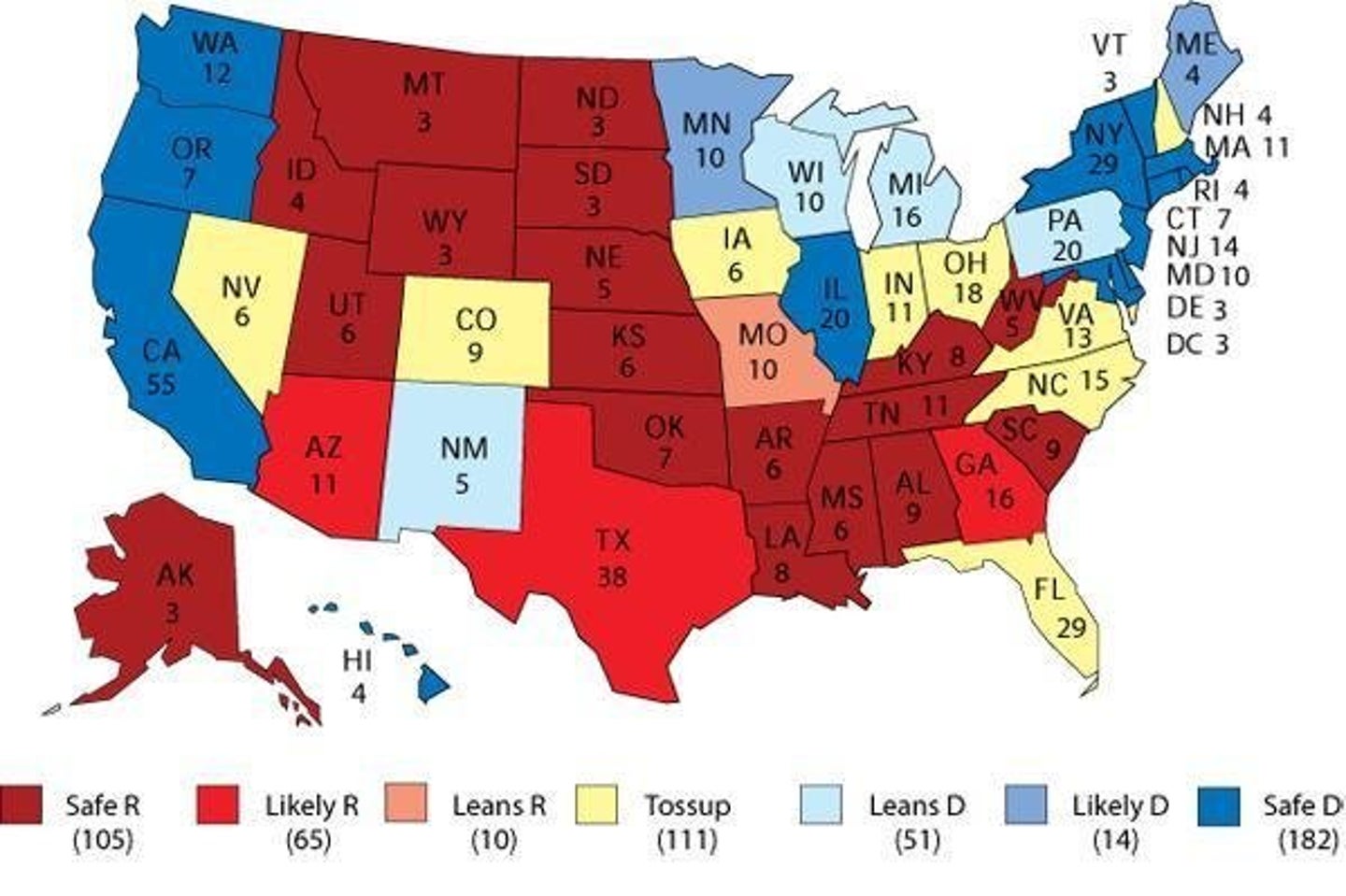 Here Is Your First Electoral College Projection Map Of 2012, So Go Nuts ...