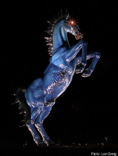 Blue Mustang At DIA Cracking | HuffPost Denver