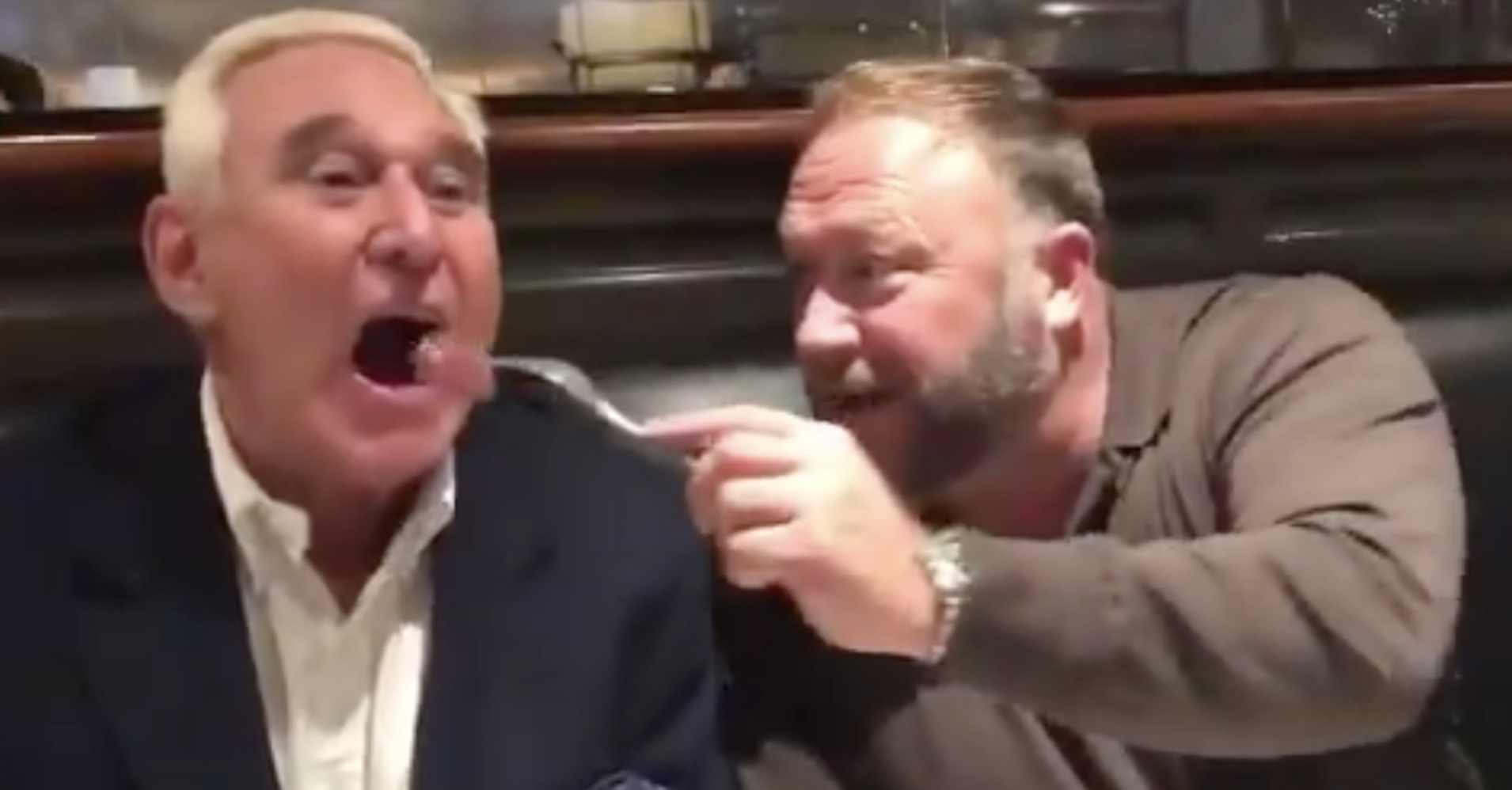 Twitter Users Can't Unsee Alex Jones Feeding Roger Stone Helicopter ...