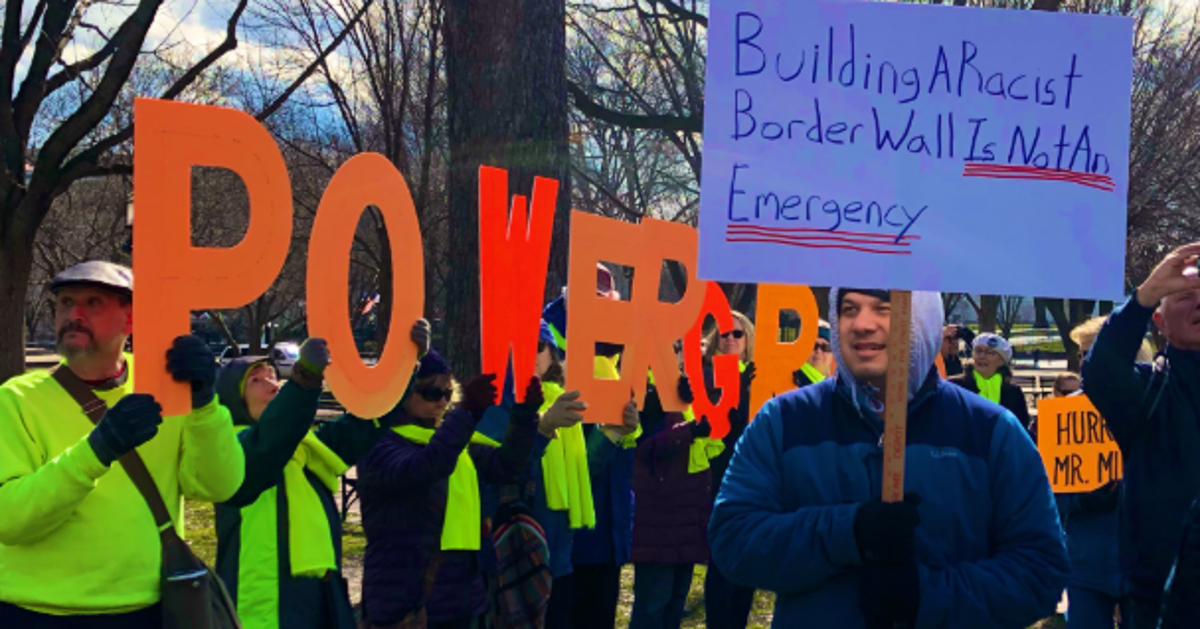 People Protest Trumps National Emergency For A Border Wall On