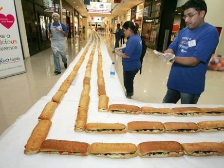Clover Attempts Guinness World Record For Longest Line Of Sandwiches ...