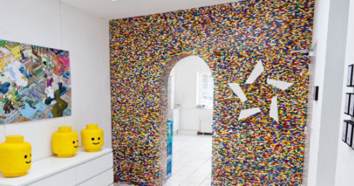 Pared hecha con Lego: más de 55.000 piezas para hacer una construcción ...