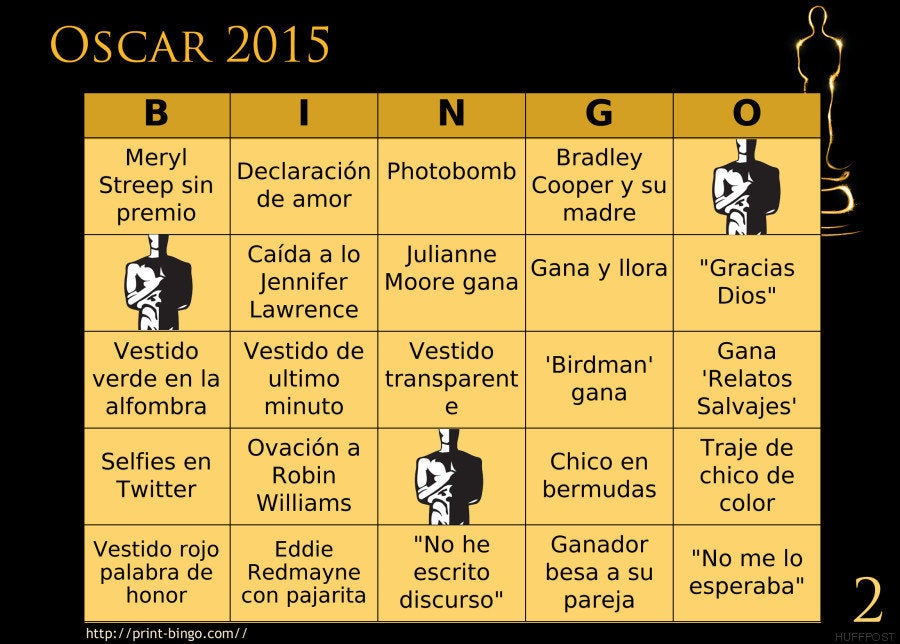 El bingo de los Oscar 2015: prepárate para jugar (FOTOS) | El HuffPost ...