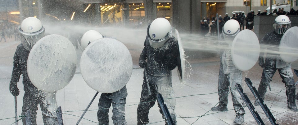 Europe Milk Quota Protest: Police Sprayed With Thousands Of Litres Of ...