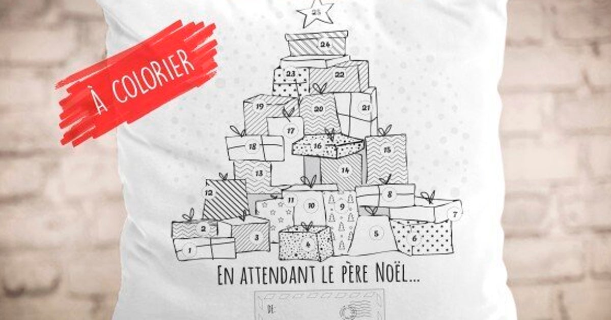 Calendrier de l'Avent: un coussin à colorier pour vos enfants ...