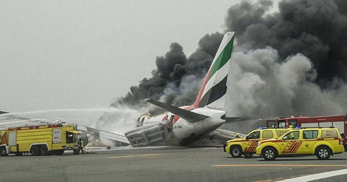 Dramatic Video Of Emirates Plane Bursting Into Flame After Crash ...
