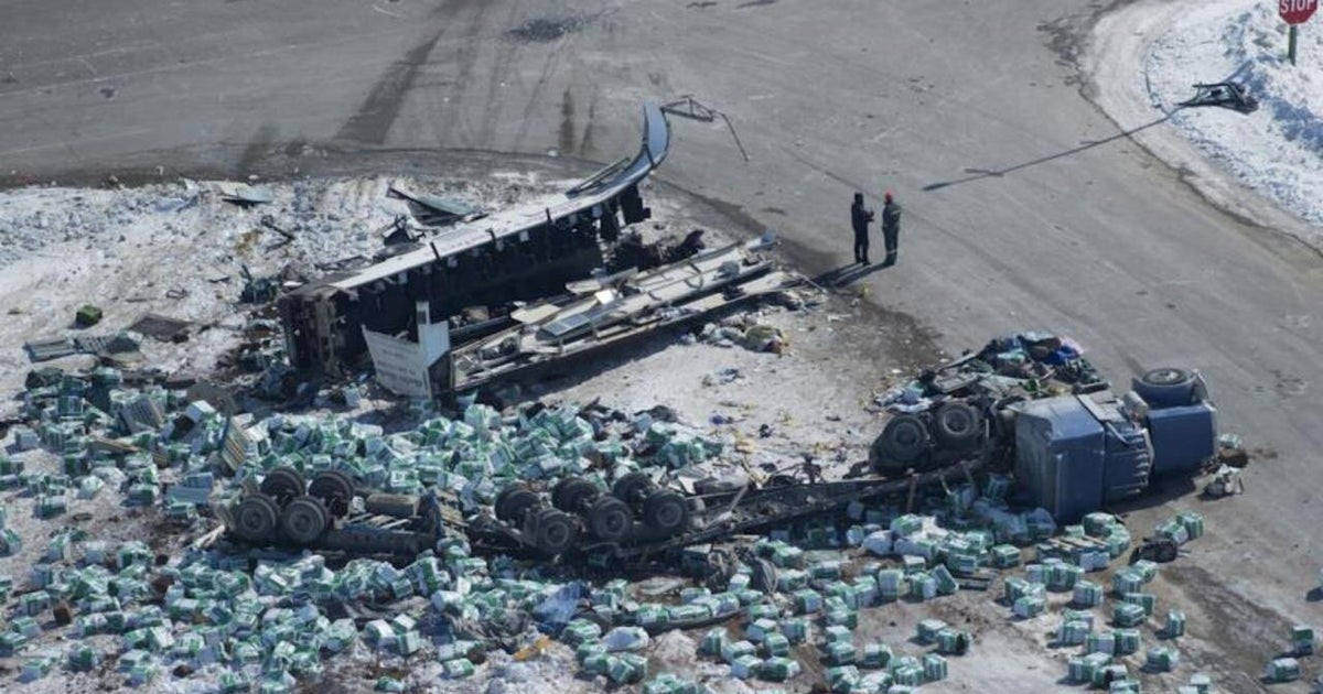 Aerial View Of Saskatchewan Humboldt Broncos Bus Crash Site | HuffPost News