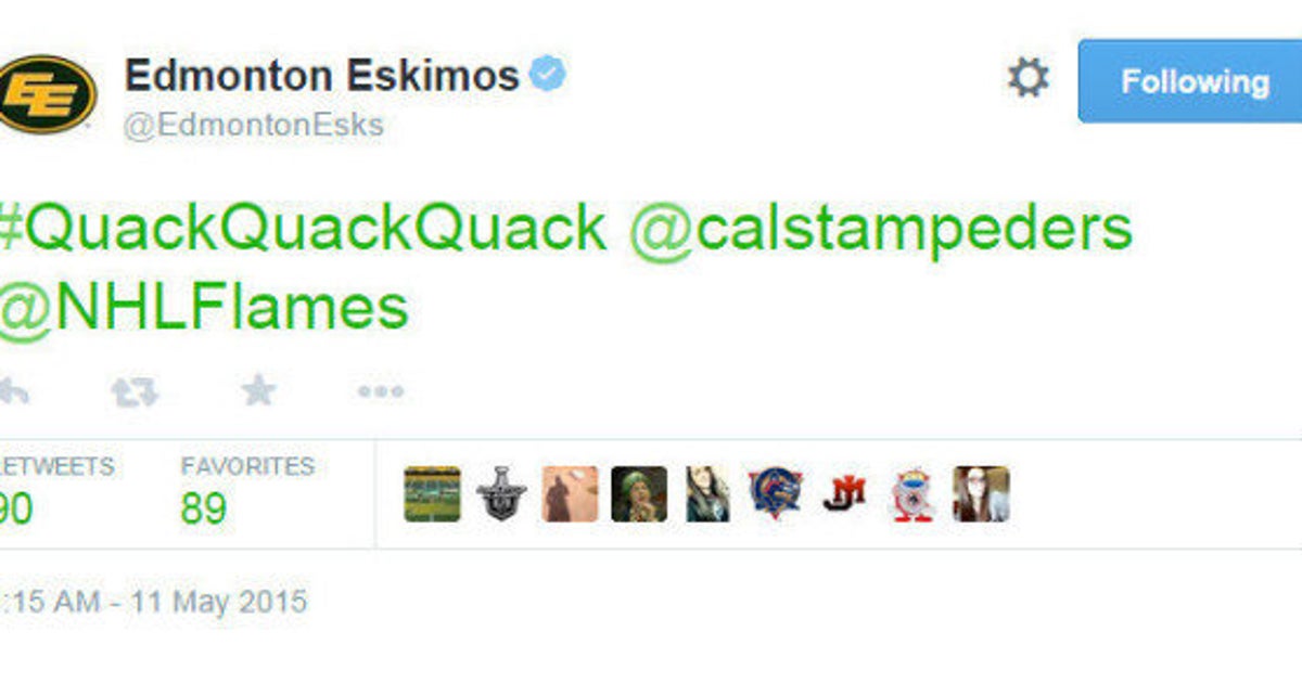 Edmonton Eskimos Mock The Calgary Flames After Loss To Anaheim ...