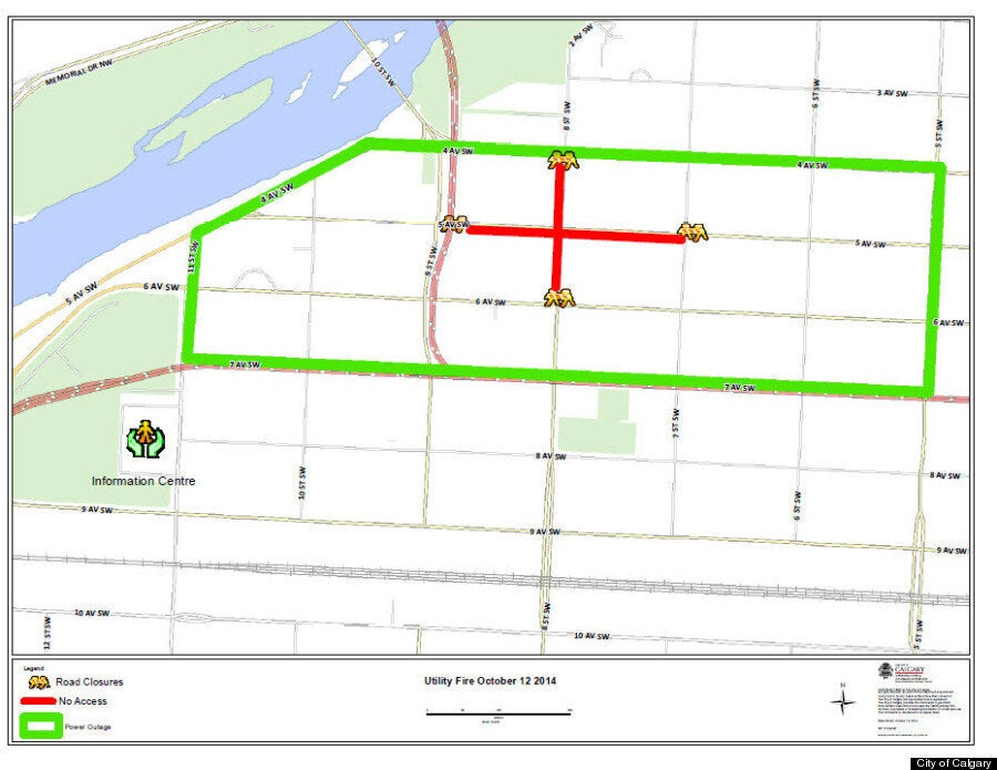 Map Of Damaged Area In Calgary Electrical Power Outage | HuffPost Alberta