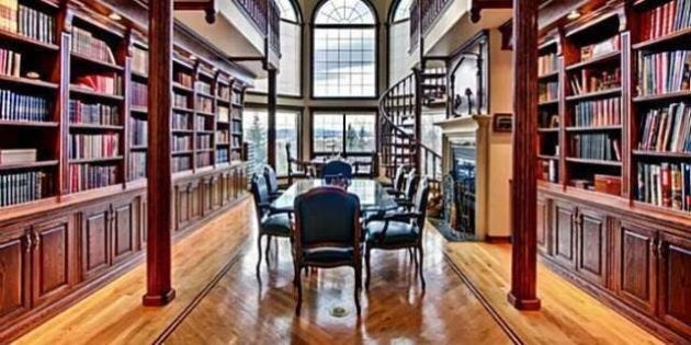 Rocky View County Mansion Comes With 2-Storey Library And Private ...