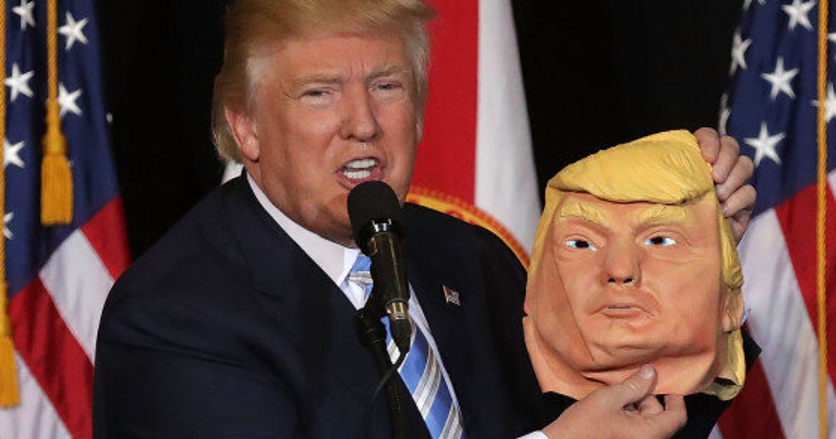 Donald Trump Lifts Donald Trump Mask At Rally Because Nothing Makes ...
