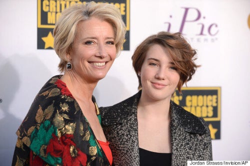 Emma Thompson 2012 Alice Eve Emma Thompson Attending Men Stock Photo