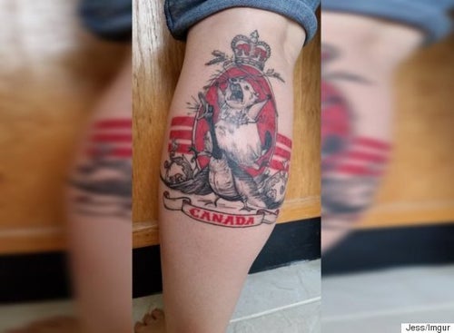 Patriotic Canadian Tattoos Ukrainian Tattoo Hi Res Stock Photography