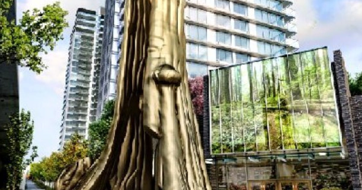 Douglas Coupland Designs Gold Hollow Tree Replica In Vancouver (PHOTO ...