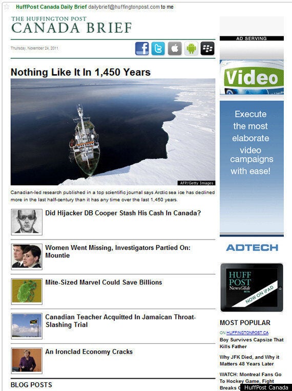 Huffington Post Canada Newsletters: Get Our Daily Briefs | HuffPost News