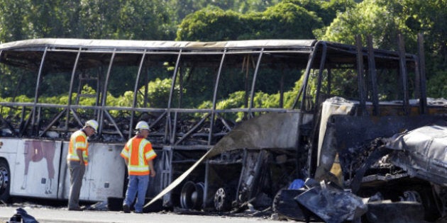 Canadian Bus Crash In New York: Tour Bus Involved In Fiery Wreck (VIDEO ...