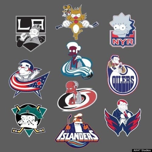 Simpsons Hockey Logo These Simpsonized NHL Logos Are Fantastic
