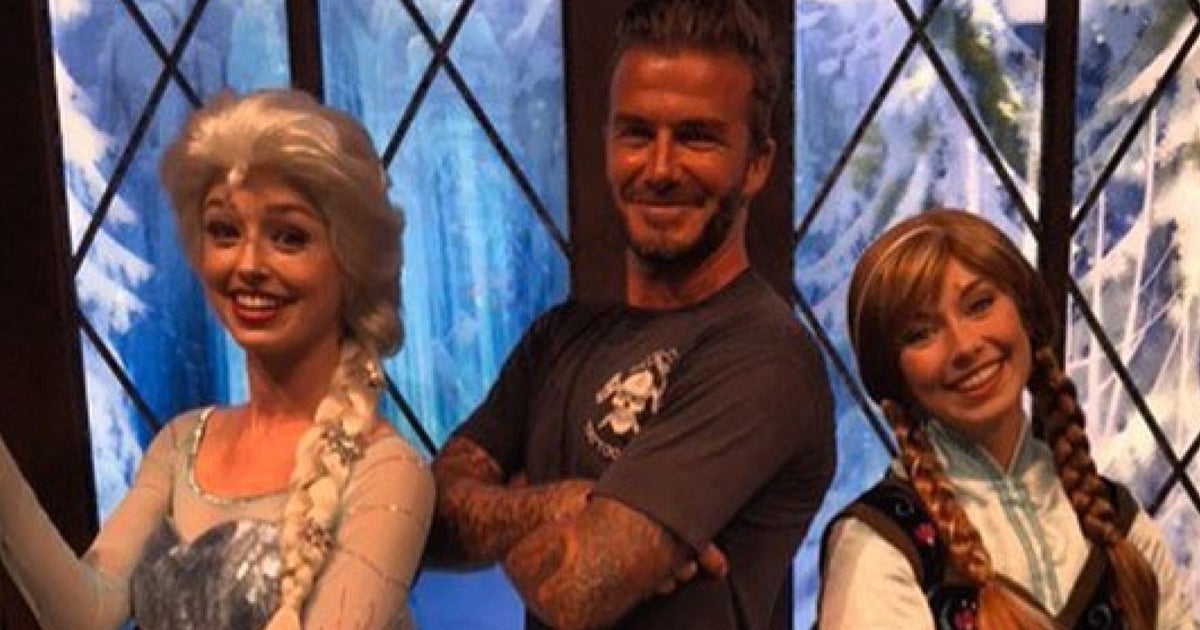 David Beckham Frozen Photo: Harper Seven Asks Dad To Pose With Anna And ...