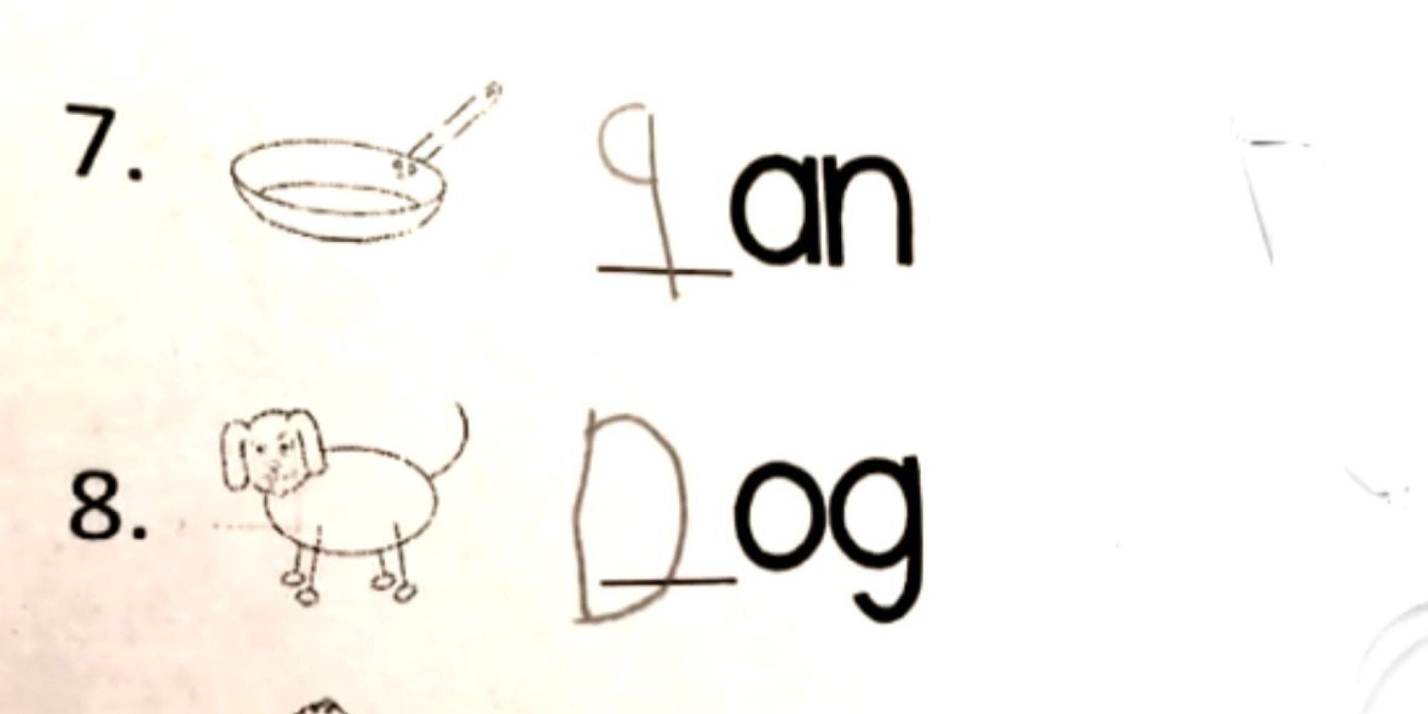 Child s Fill In The Blank Homework Answer Shows An Extra Letter Can Child s Fill In The Blank Homework Answer Shows An Extra Letter Can