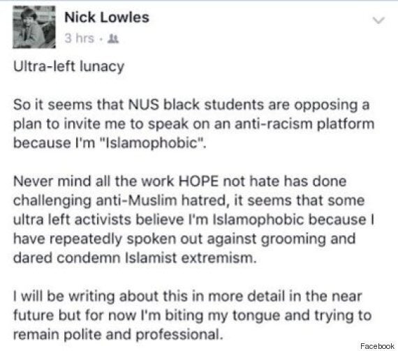 The NUS Is 'Trying To Ban' Hope Not Hate Founder Nick Lowles For Being ...