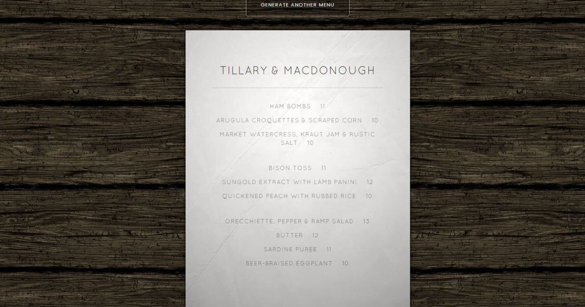 The Brooklyn Bar Menu Generator Will Help You Create Your Own ...