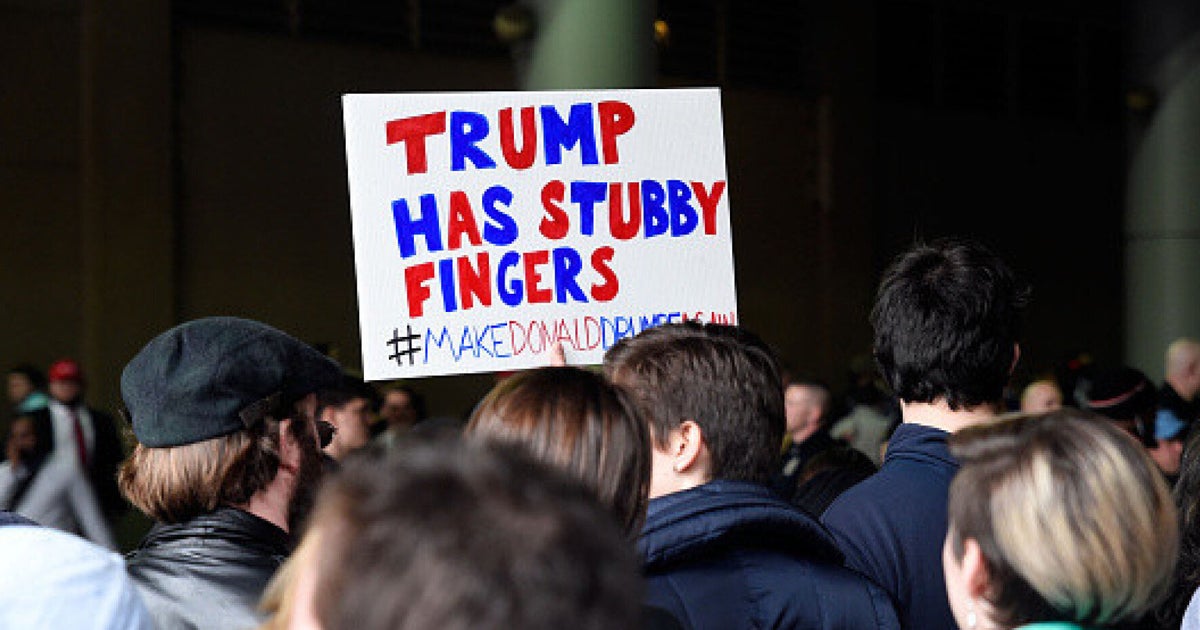 11 Donald Trump Protest Signs That Target His 'Stubby Fingers' And More ...