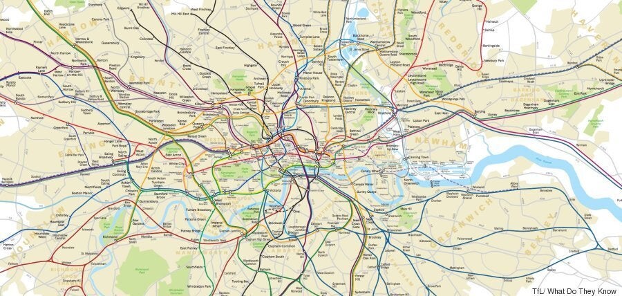 London Underground: Geographically Accurate Map Obtained By Freedom Of ...