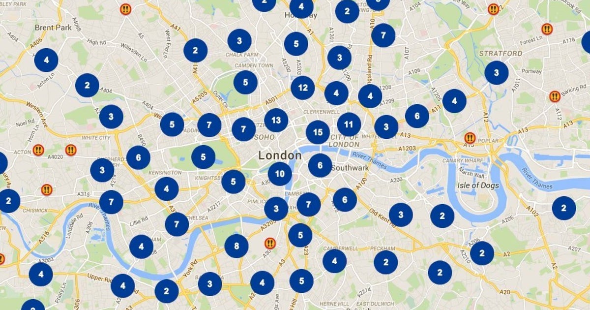 London Crash Hot Spots Detailed On New Map That Plots Every Accident In ...