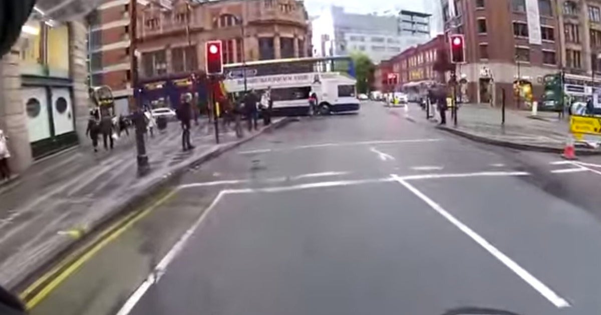 Cyclist Jumps Red Light, Hits The Side Of A Bus | HuffPost UK News